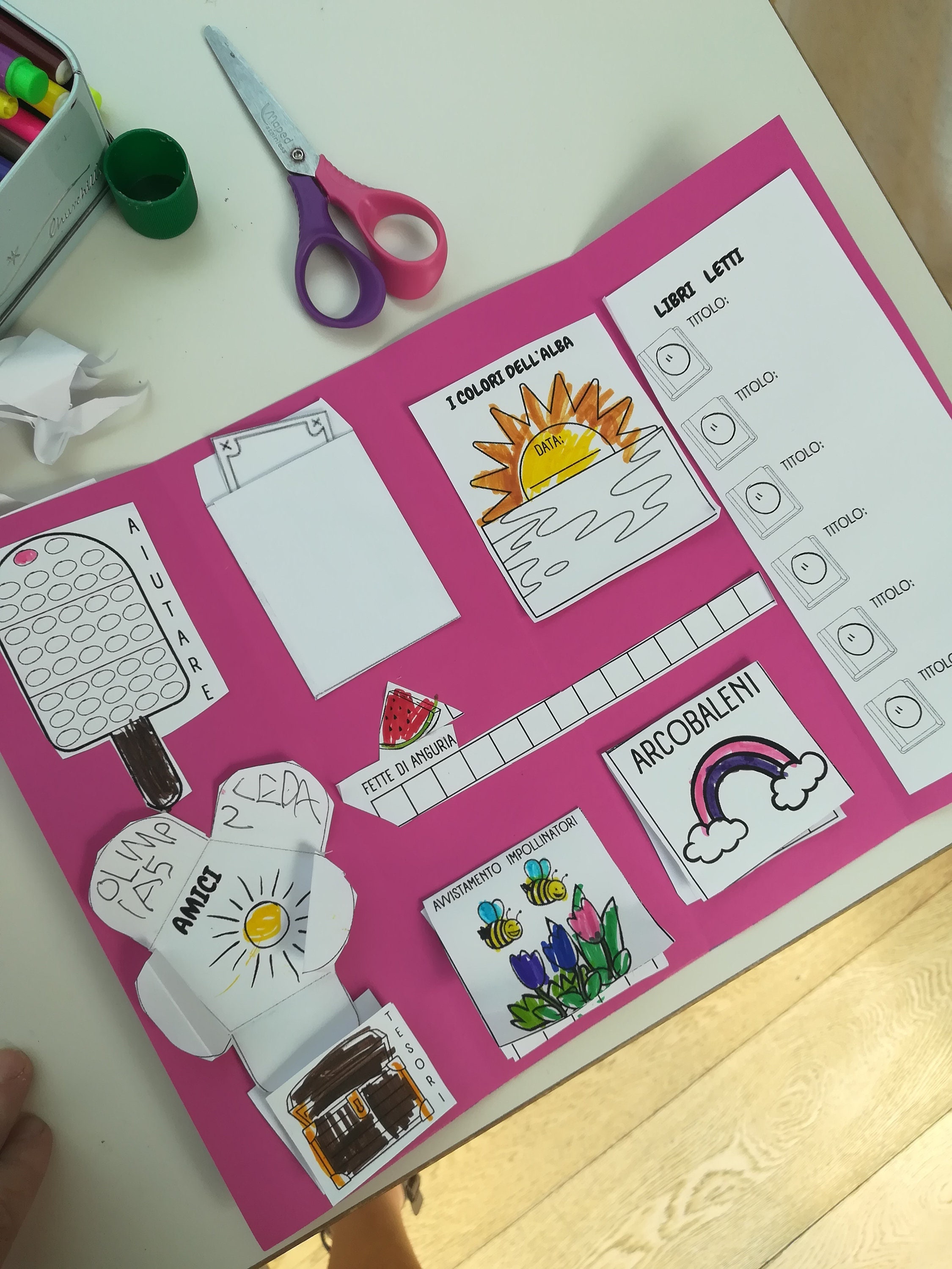 Summer Lapbook DIY in Italian, Printable Build, Color and Create a ...