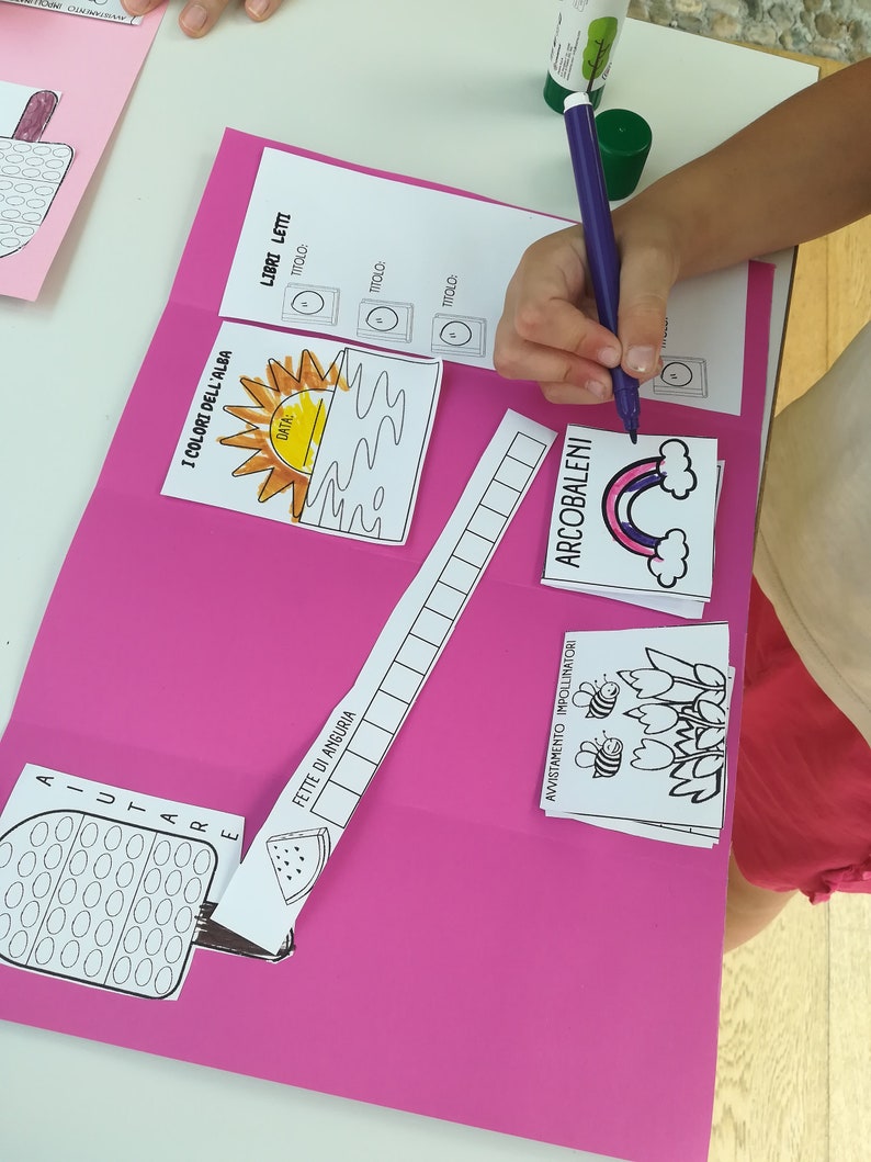 Summer Lapbook DIY in Italian, Printable Build, Color and Create a ...