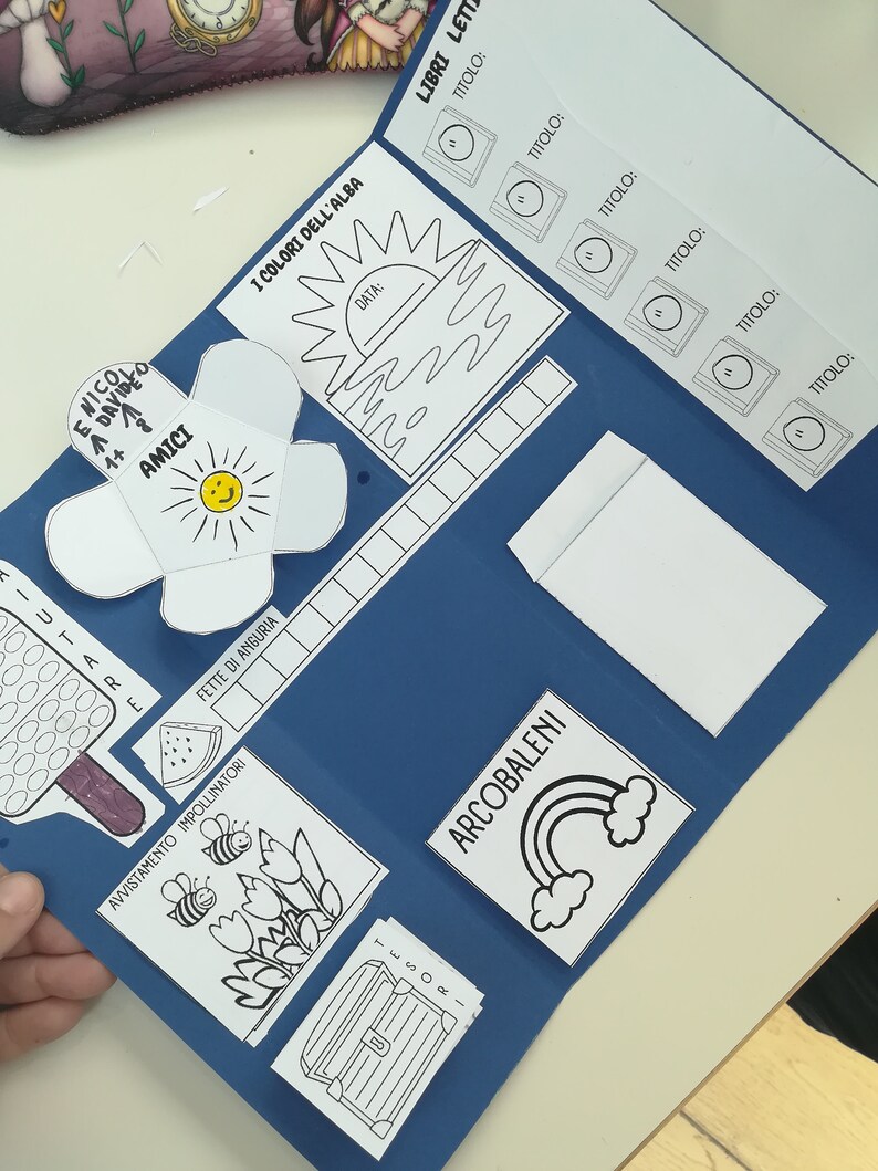 Summer Lapbook DIY in Italian, Printable Build, Color and Create a ...