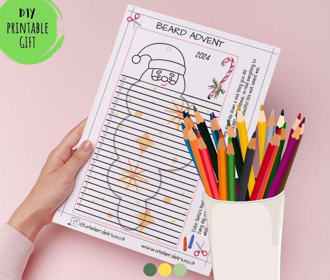 Beard Advent Calendar, Printable Advent Calendar for Kids, English ...