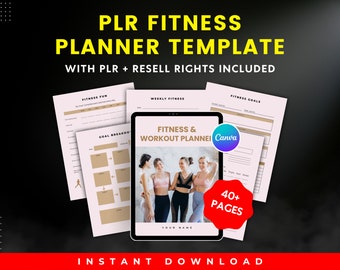 PLR Fitness Planner Template I Workout & Fitness Planner Journal I Plr ...