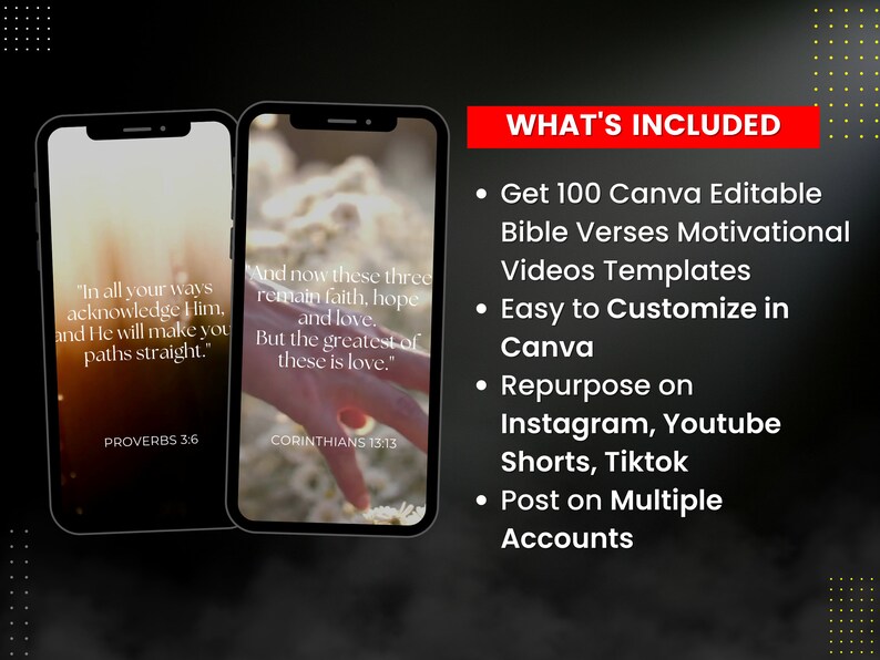 100 Christian Motivational Videos: Bible Verses for Social Media (canva ...