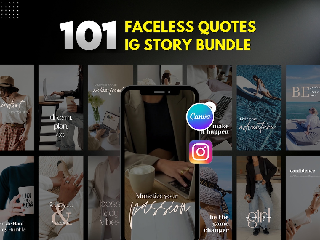 101 Faceless Instagram Story Quotes Bundle L Dark Aesthetics L DFY ...
