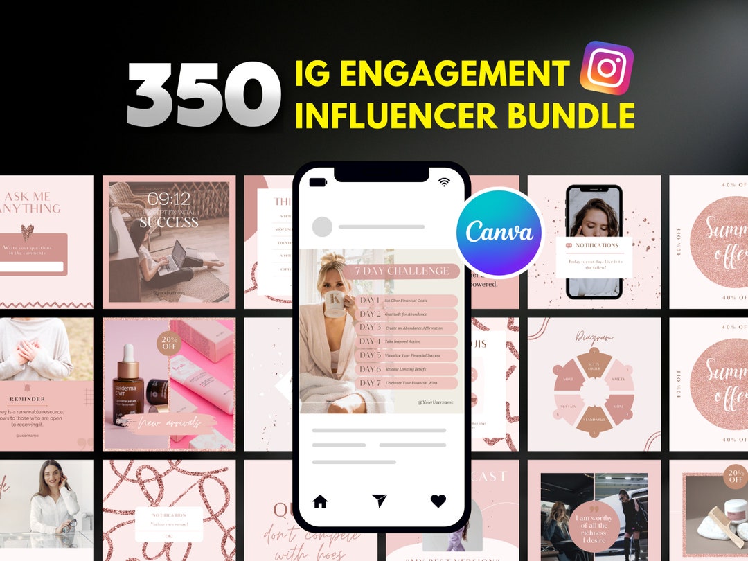 PLR Instagram Engagement Post Template Bundle L 350 Canva Instagram ...