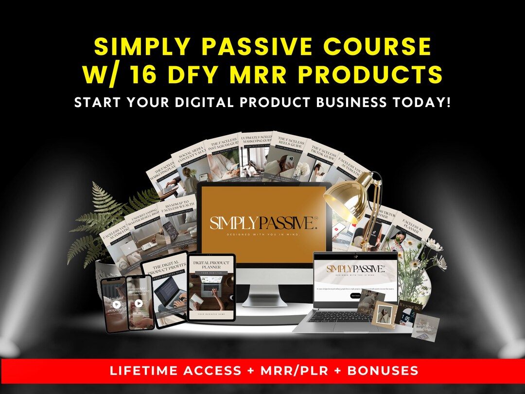 Simply Passive Course With MRR 16 DFY Master Resell Rights MRR Bundle ...