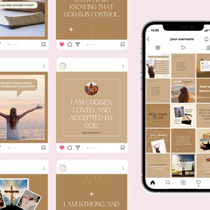 100 Christian Instagram Post Templates: Canva Bible Verses (digital ...