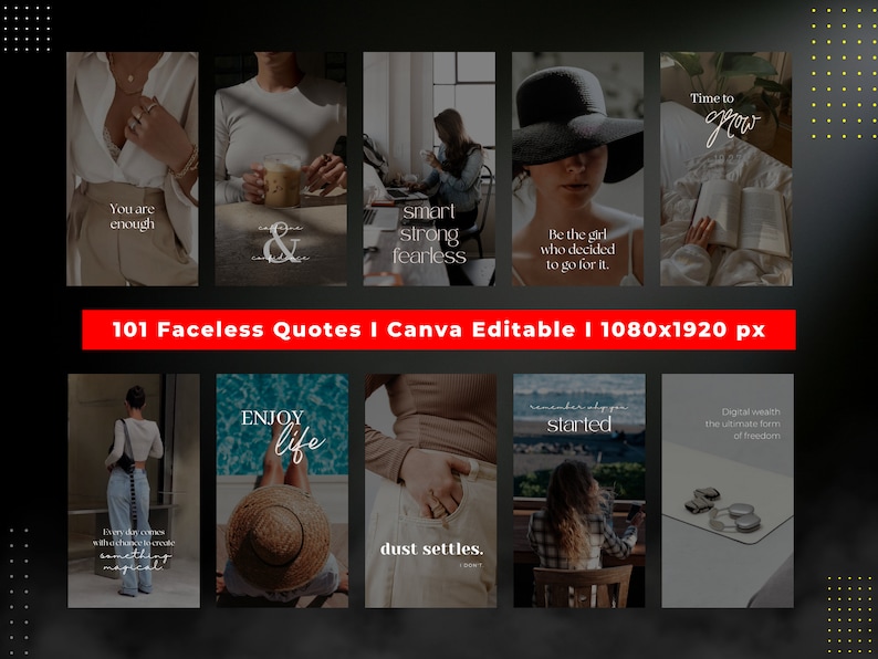 101 Faceless Instagram Story Quotes Bundle L Dark Aesthetics L DFY ...