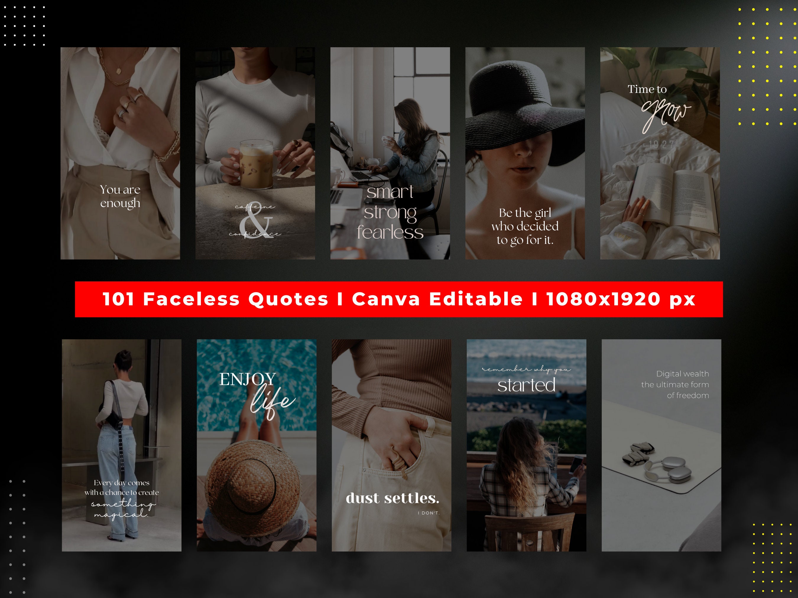 101 Faceless Instagram Story Quotes Bundle L Dark Aesthetics L DFY ...