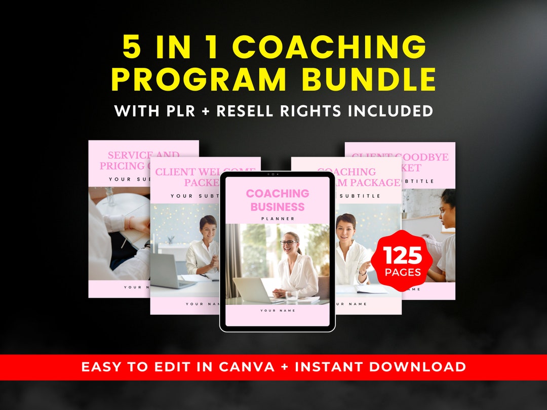 PLR Coaching Program Bundle L 5 in 1 Coaching Templates L Planner ...