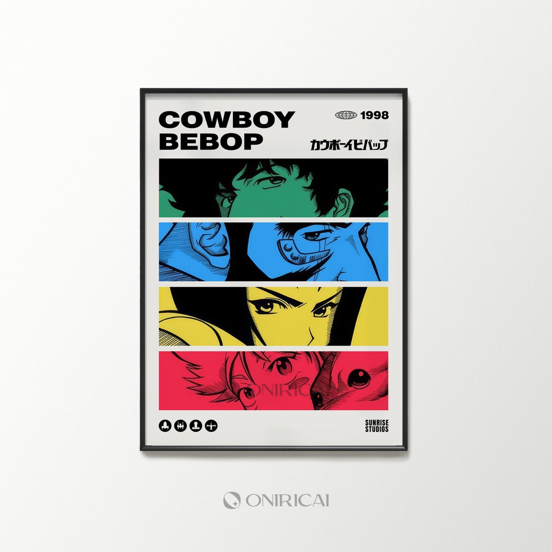 Cowboy Bebop Poster Anime Art Vintage 90s Manga Print Room Decor ...