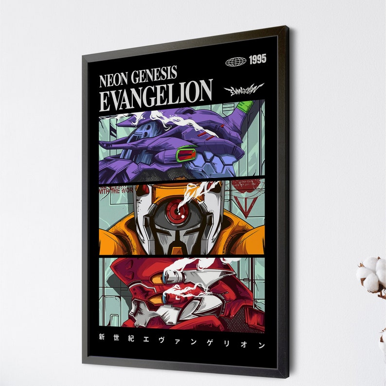 Evangelion Poster EVA 00 01 02 Anime Art Vintage 90s Manga - Etsy