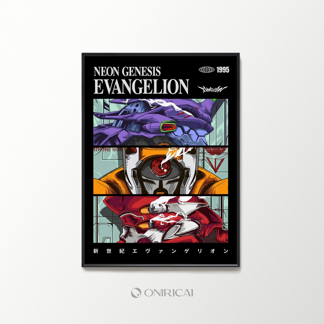 Evangelion Poster EVA 00 01 02 Anime Art Vintage 90s Manga - Etsy