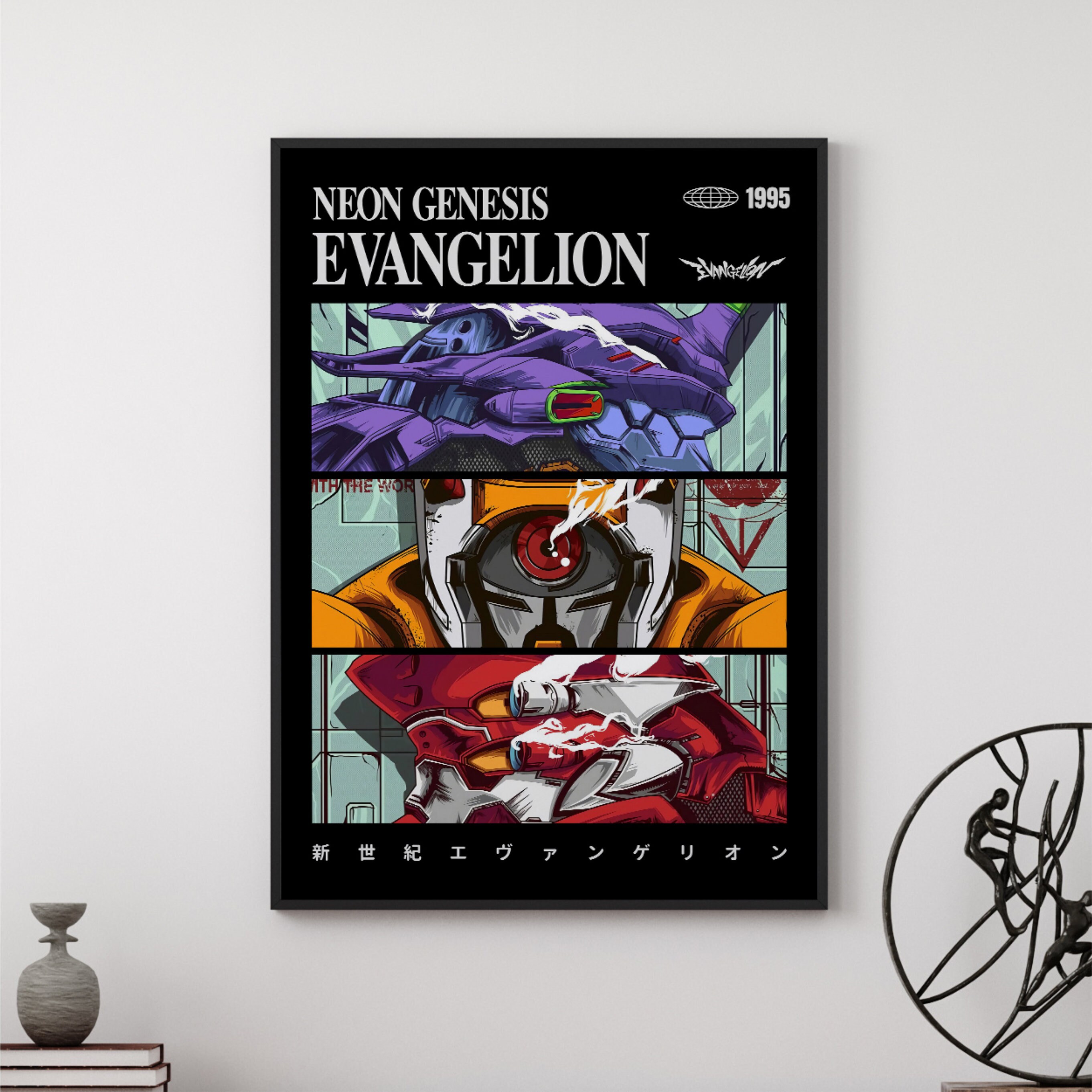 Evangelion Poster EVA 00 01 02 Anime Art Vintage 90s Manga - Etsy