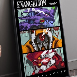 Evangelion Poster EVA 00 01 02 Anime Art Vintage 90s Manga - Etsy