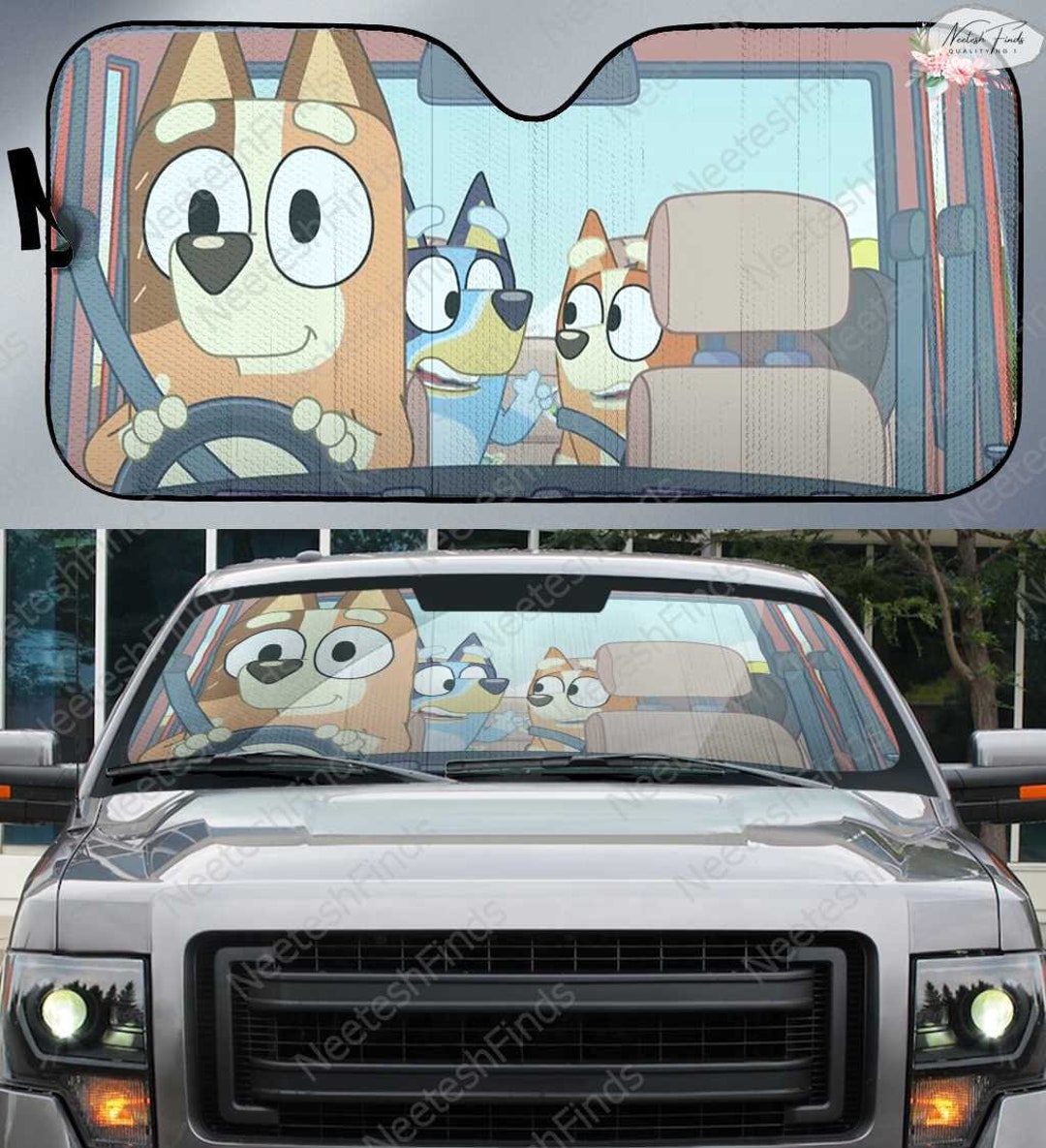 Bluey Car Decoration Bluey Car Sun Shade Funny Bluey - Etsy