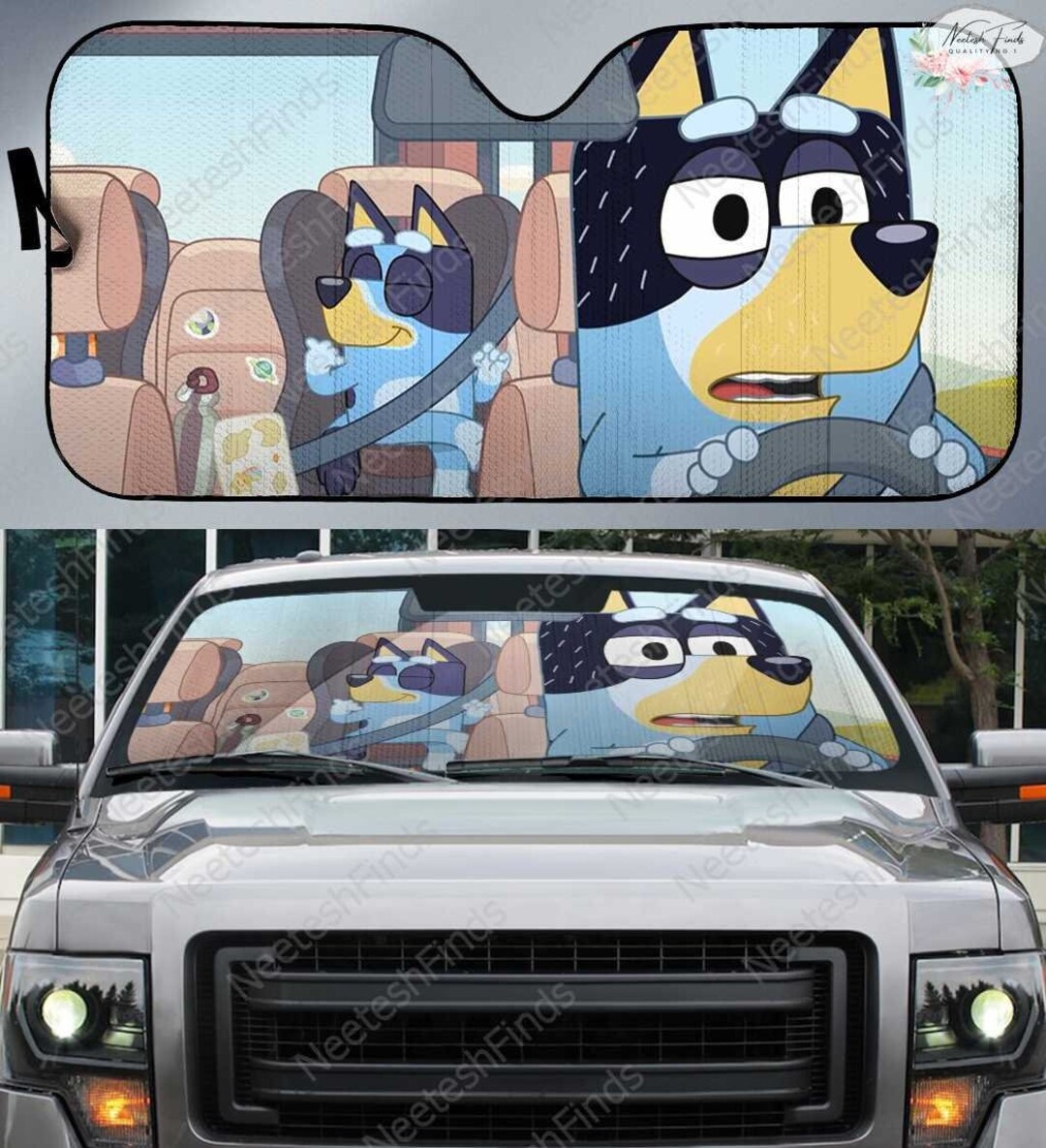 Bluey Car Sun Shade Funny Bluey Sunshade Bluey Car - Etsy