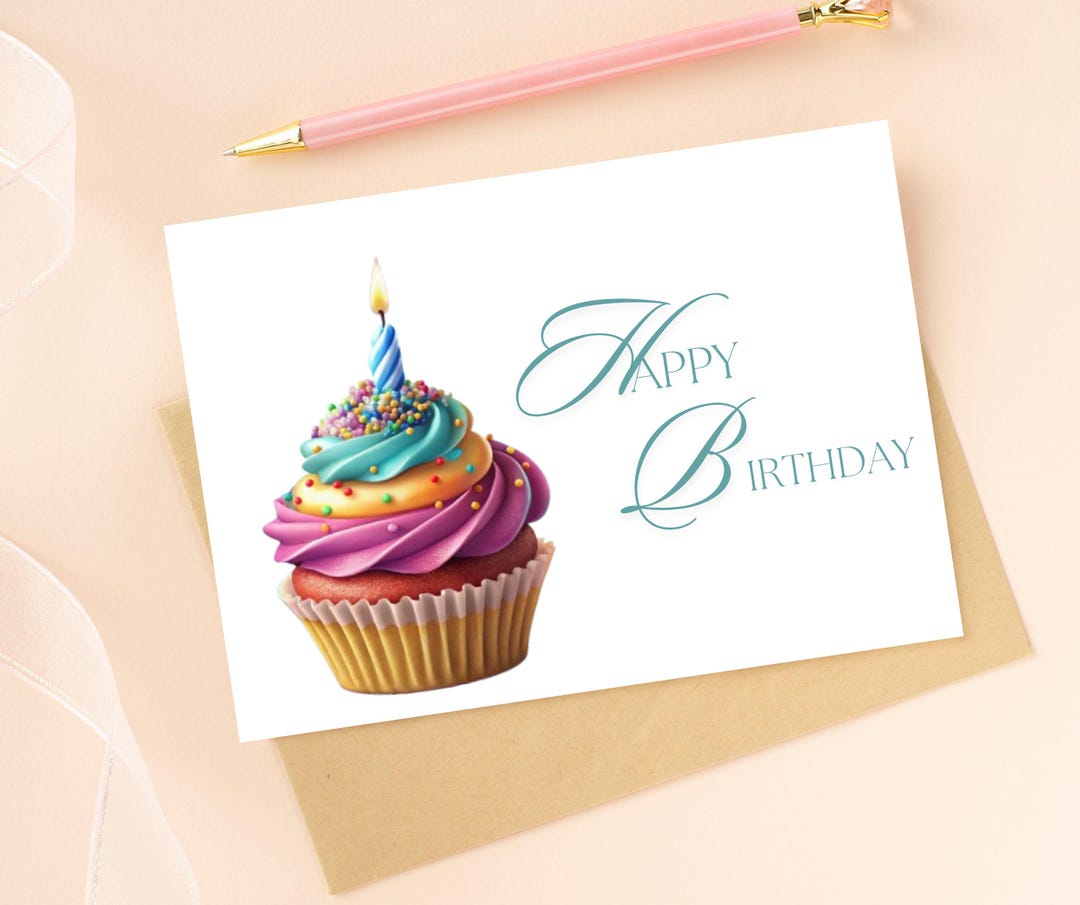 Happy Birthday Card - DIGITAL Download - Printable Birthday Card ...