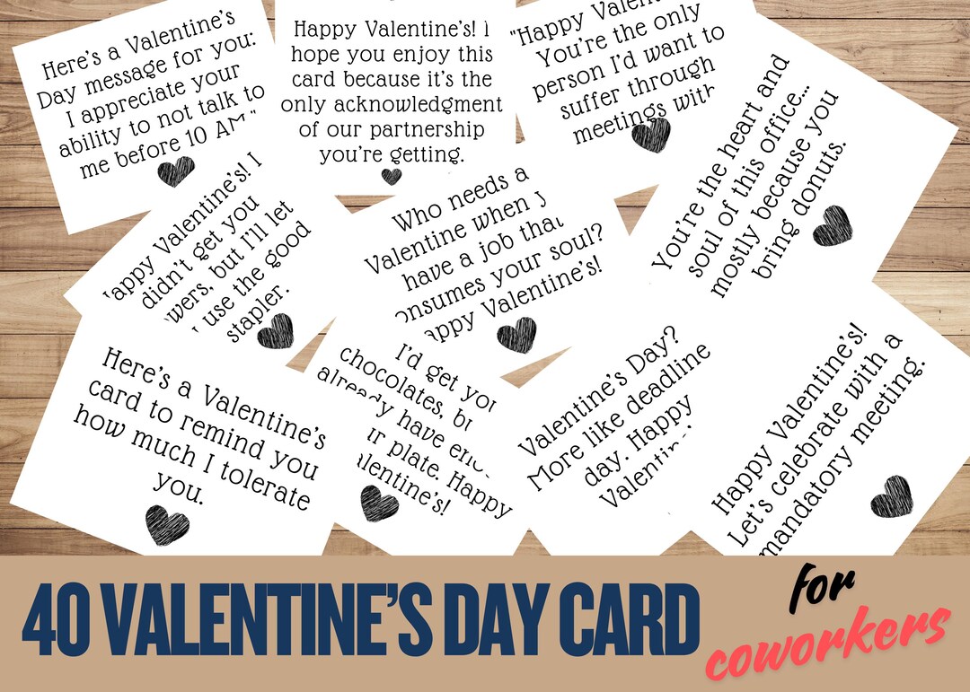 Valentine Cards for Coworkers Printable Valentines Day Cards for ...