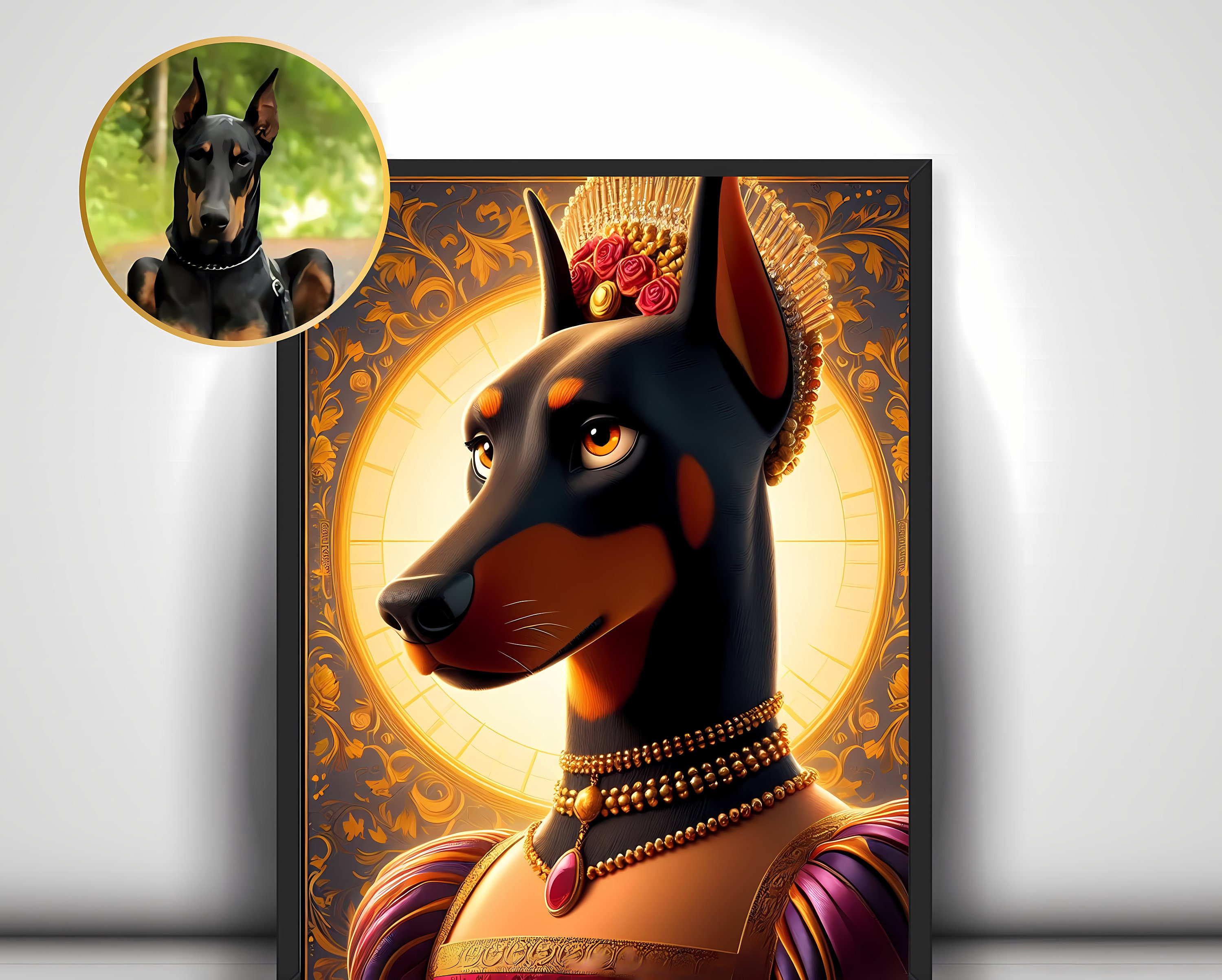 Personalized Cartoon Pet Portrait, Cute Dog Portraits, Dog Cartoon, Pet ...