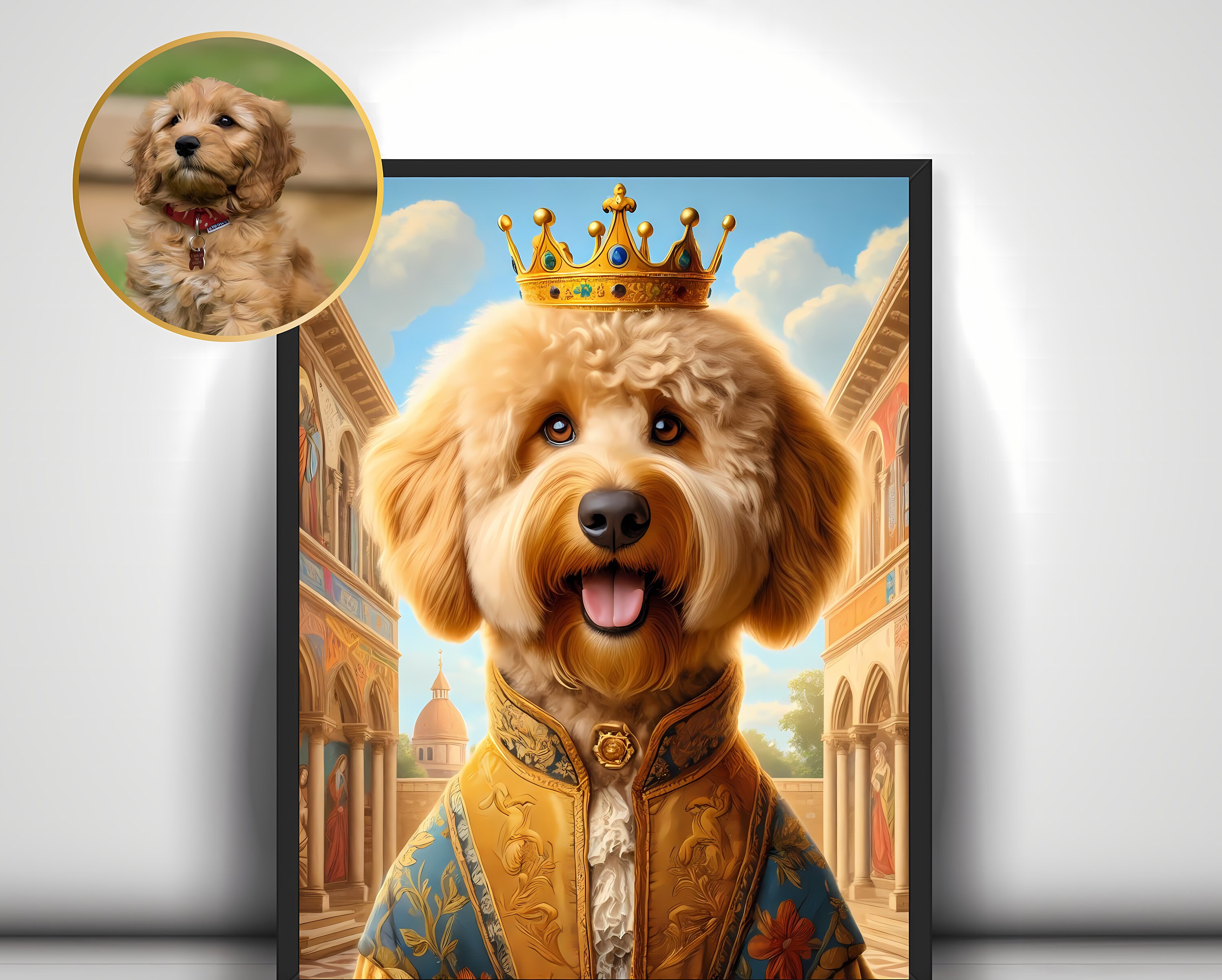 Personalized Cartoon Pet Portrait, Cute Dog Portraits, Dog Cartoon, Pet ...