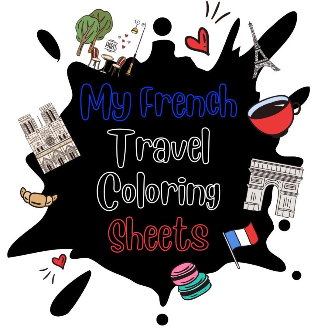 My France Travel Coloring Sheets - Etsy