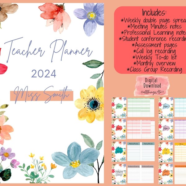 Teacher Diary - Etsy