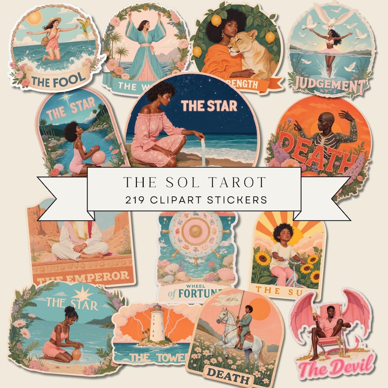The Sol Tarot Major Arcana Clipart Set | Mystical Tarot Stickers ...