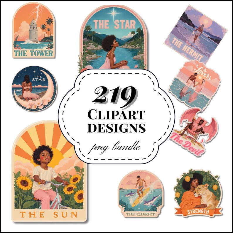The Sol Tarot Major Arcana Clipart Set | Mystical Tarot Stickers ...