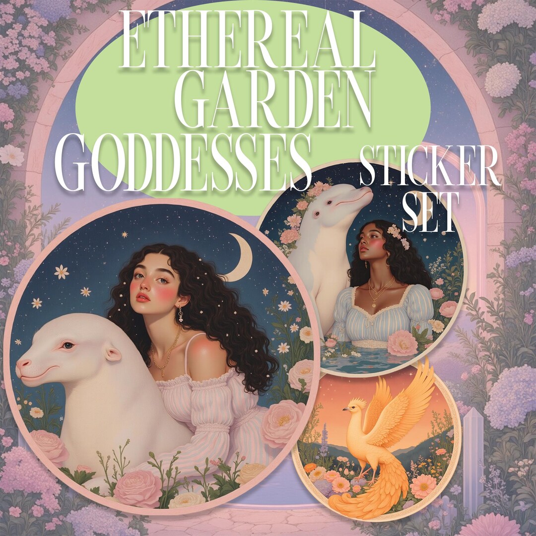 Ethereal Garden Goddesses Sticker Set - Mythical Creature Stickers - Laptop Stickers - Water ...