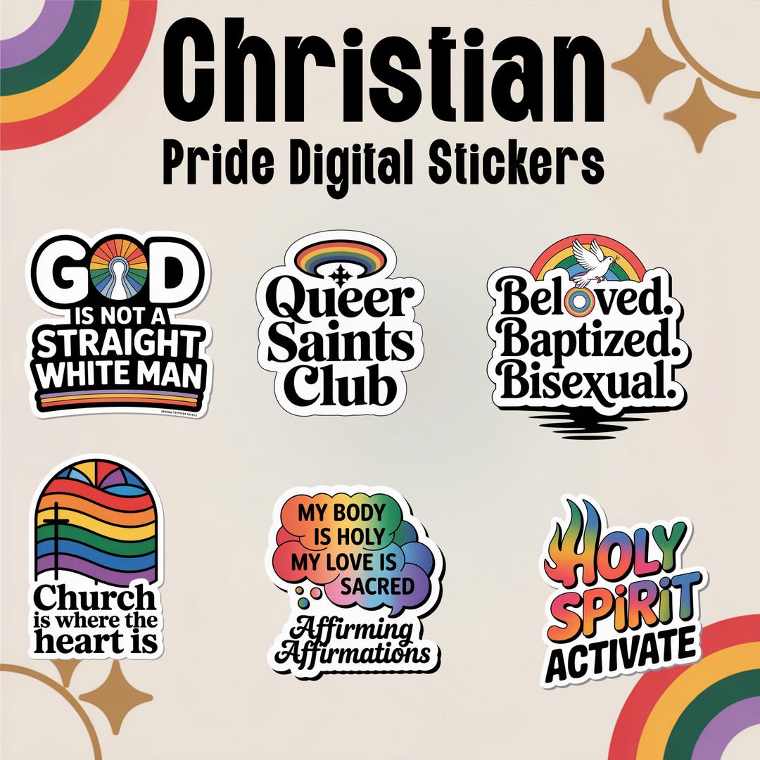 Christian Pride Digital Stickers | Queer Affirming Faith | Holy Queer ...