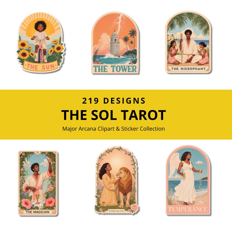 The Sol Tarot Major Arcana Clipart Set | Mystical Tarot Stickers ...