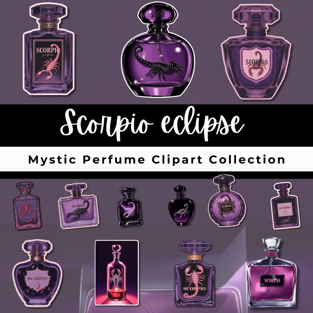Scorpio perfume clipart set | mystic zodiac png bundle | dark feminine ...
