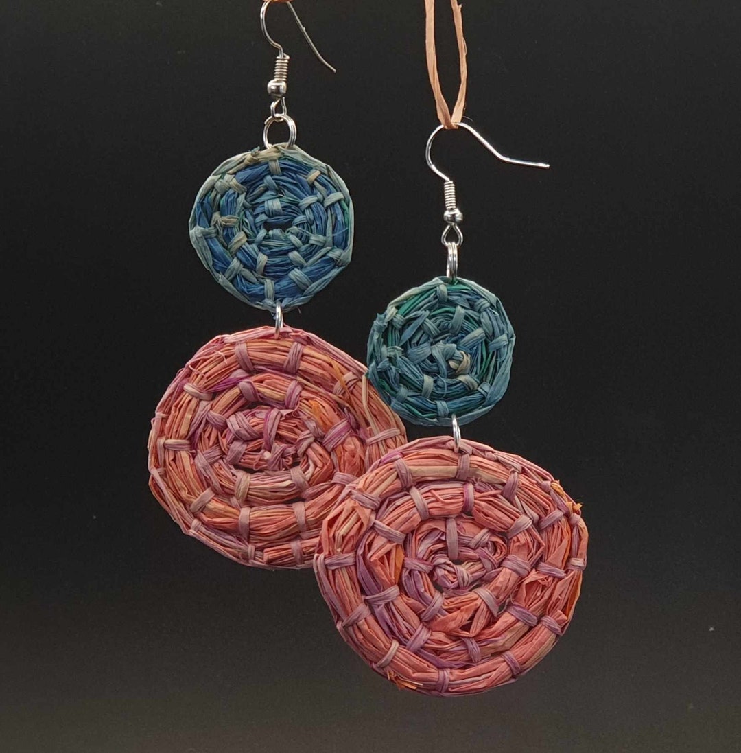 Contemporary First Nations Aboriginal Woven Handmade Earrings Berries ...