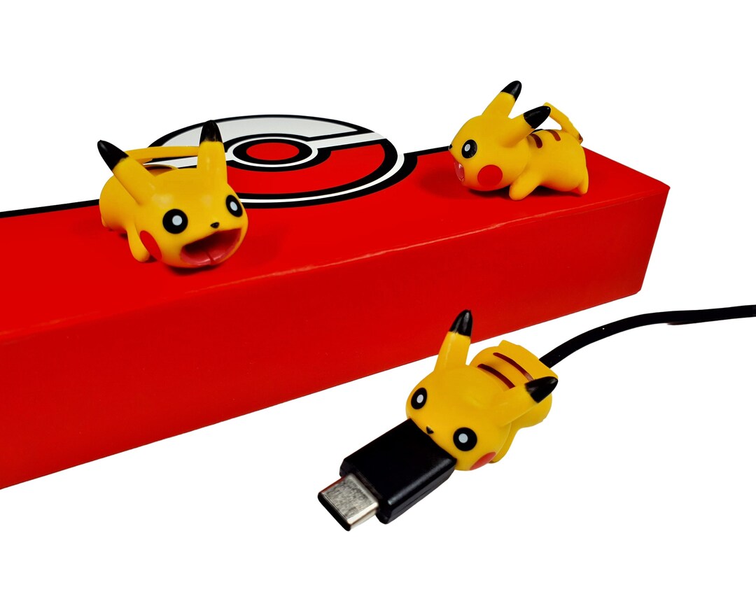 Pikachu and Eevee Cable Protector. Pokemon Miniature Figurine Usb ...