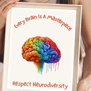 Respect Neurodiversity, Wall Decor, Every Brain is A Masterpiece, Brain ...