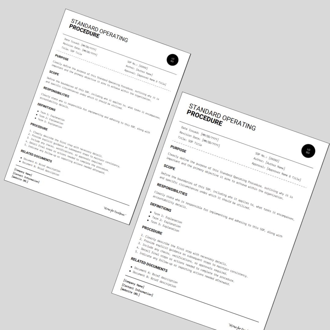 Minimalist Standard Operating Procedure (SOP) Template for Canva ...