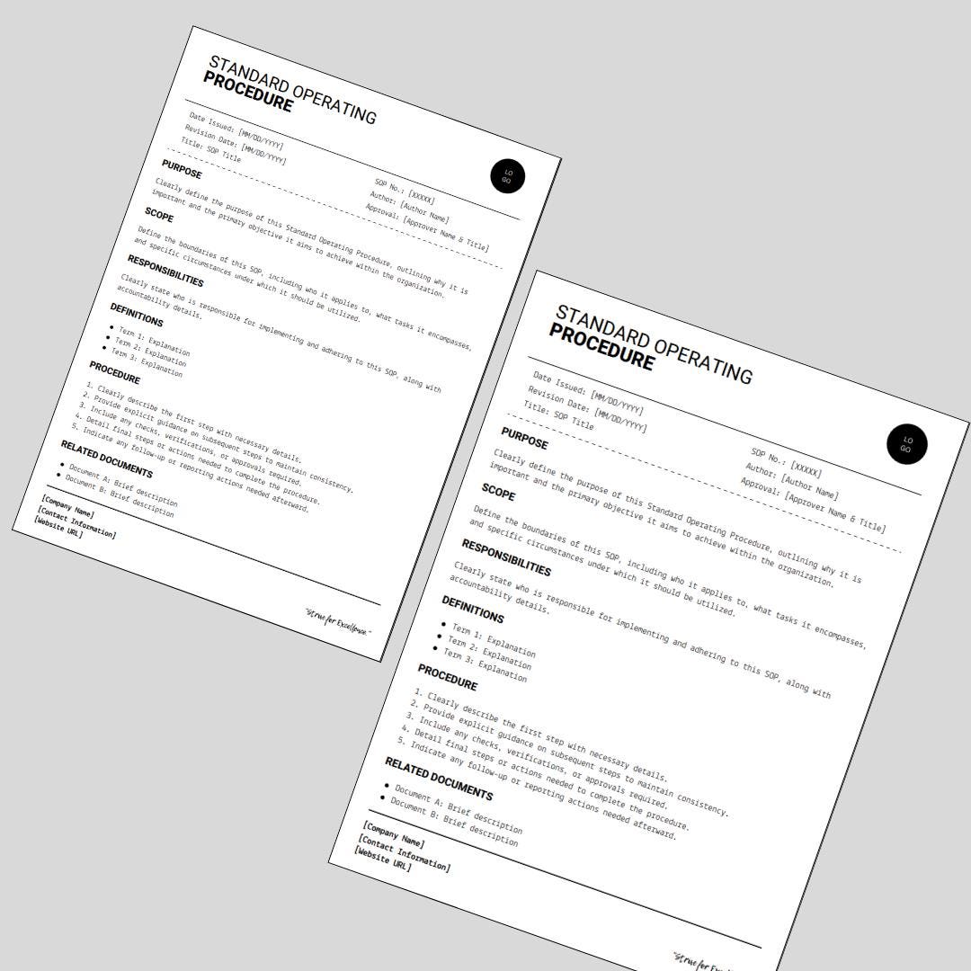 Minimalist Standard Operating Procedure (SOP) Template for Canva ...