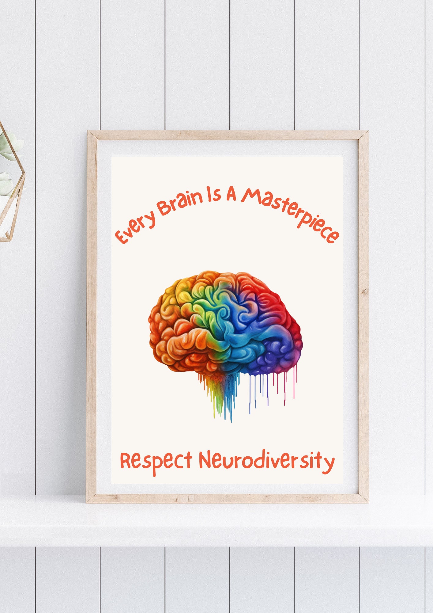 Respect Neurodiversity, Wall Decor, Every Brain is A Masterpiece, Brain ...