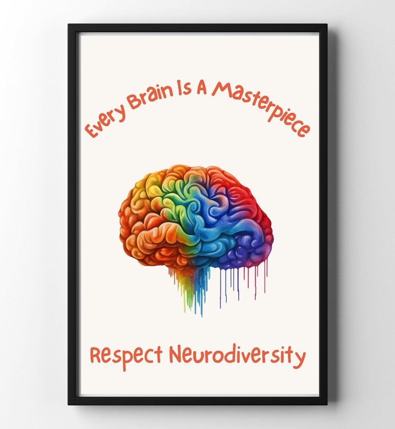 Respect Neurodiversity, Wall Decor, Every Brain is A Masterpiece, Brain ...