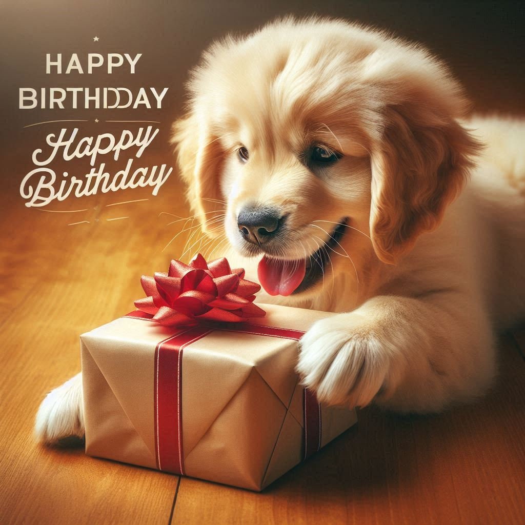 Adorable Golden Retriever Puppy Birthday Cards - Perfect for Dog Lovers ...