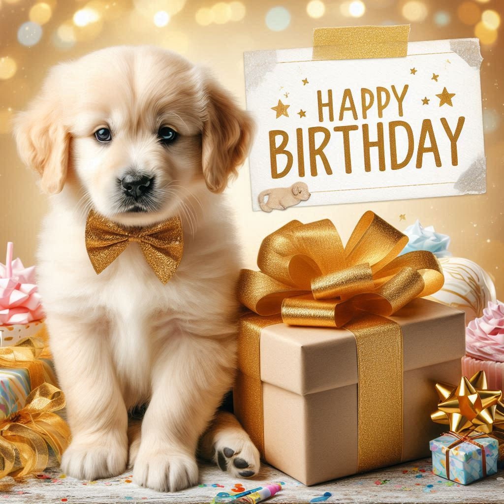 Adorable Golden Retriever Puppy Birthday Cards - Perfect for Dog Lovers ...
