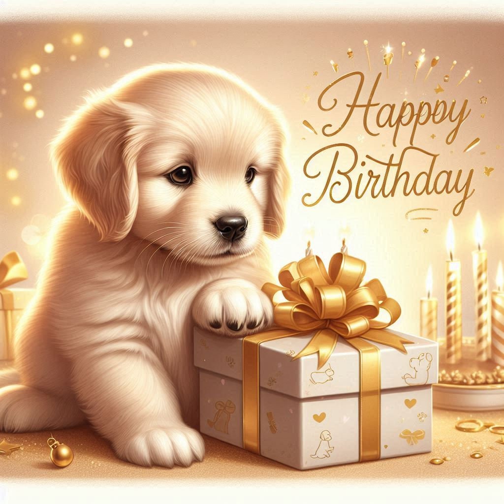 Adorable Golden Retriever Puppy Birthday Cards - Perfect for Dog Lovers ...