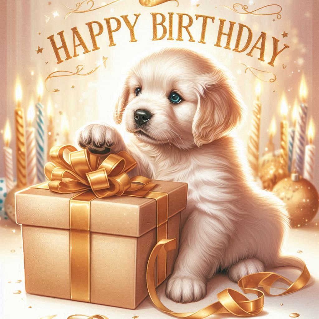 Adorable Golden Retriever Puppy Birthday Cards - Perfect for Dog Lovers ...