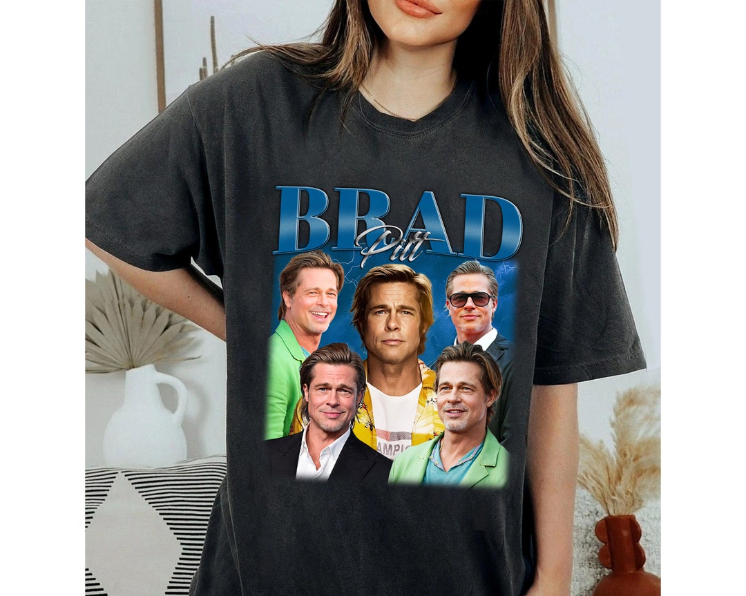 Brad Pitt T-shirt Brad Pitt Vintage Brad Pitt Merch Brad - Etsy