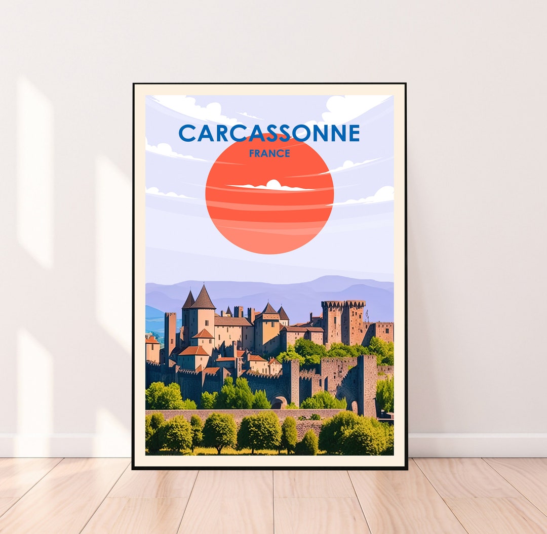 Carcassonne Poster, Carcassonne Art, France Print, France Travel ...