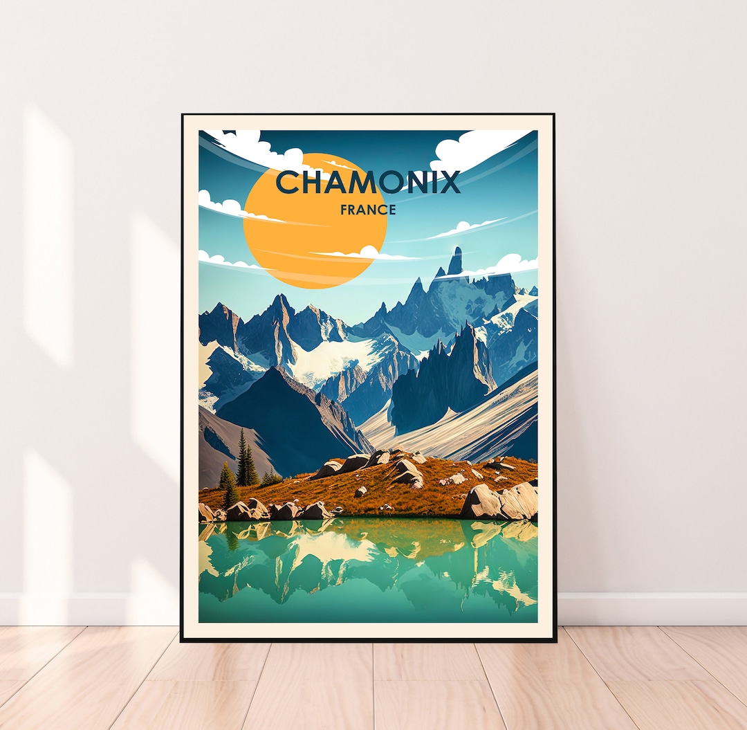 Chamonix Poster, Chamonix Art, France Print, France Travel, Cityscape ...