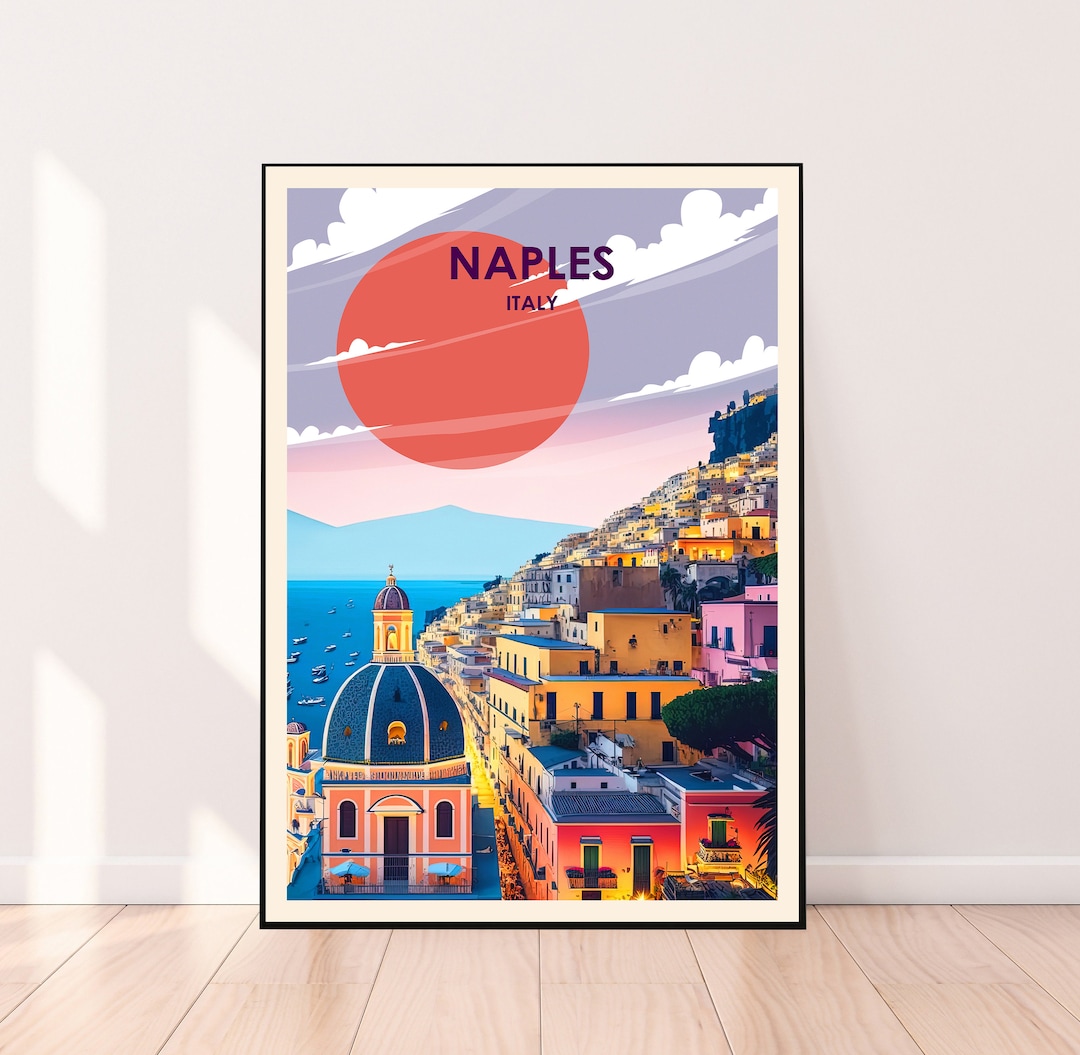 Affiche de Naples, impression de Naples, oeuvre d'art de voyage à ...