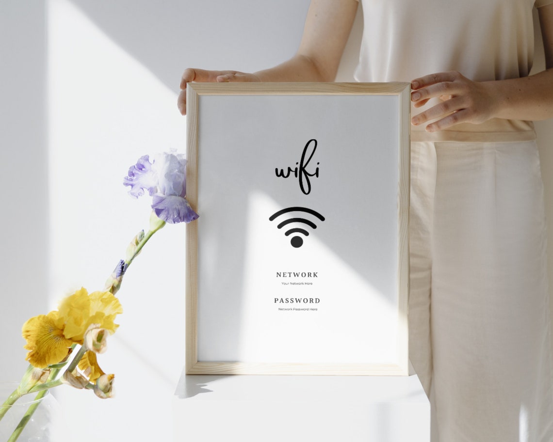 Wifi Sign Template Editable Wifi Guest Sign Wifi Poster - Etsy