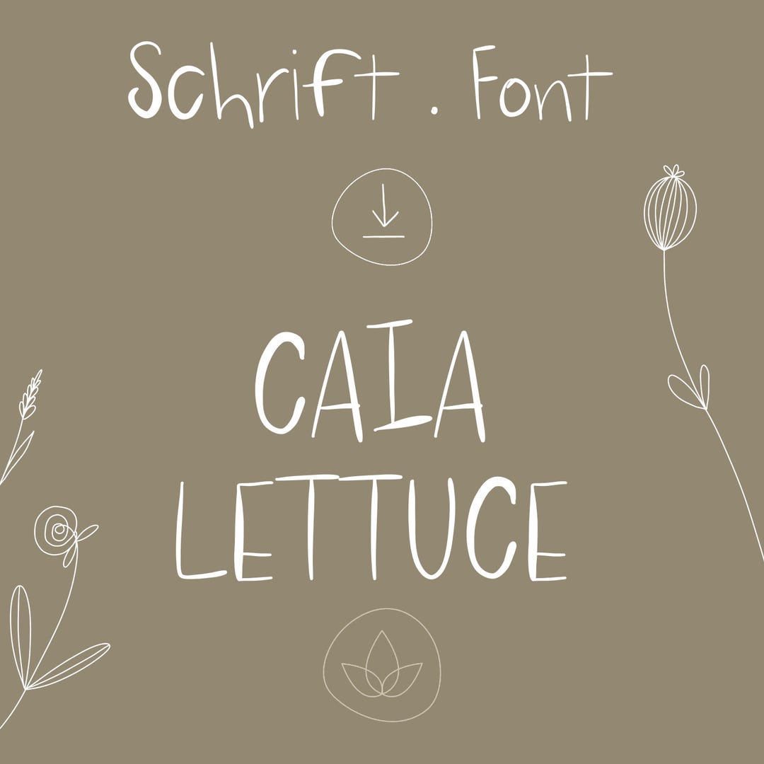 OTF L FONT LETTUCE Font Font Simple Digital Download Caia Lettuce Laser ...
