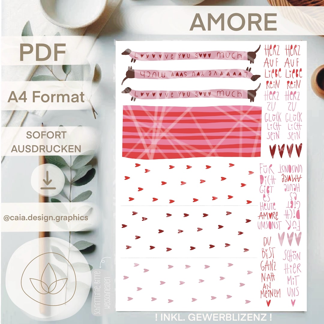 PDF | CANDLE FILE | AMORE Candle Template Candle Tattoo Digital File ...